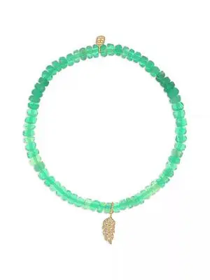 SYDNEY EVAN Feather Opal And Diamond Charm Bracelet - Green