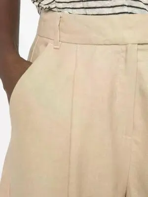 I BLUES Pleated Twill Shorts
