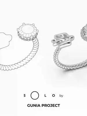 SOLO FOR DIAMONDS Gunia Project 14k White Gold Diamond Bird Motif Ring