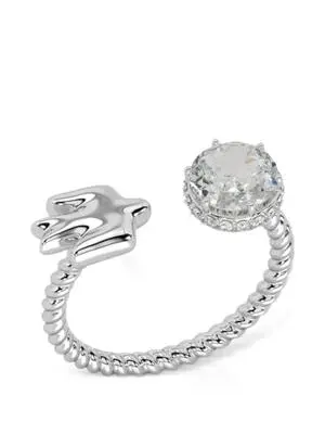 SOLO FOR DIAMONDS Gunia Project 14k White Gold Diamond Bird Motif Ring - Silver