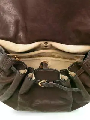 Miu Miu Rendez-vous Leather Tote Bag - Brown