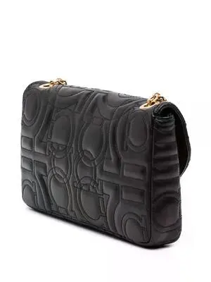 FERRAGAMO Gancini Quilted Leather Flap Chain Crossbody Bag