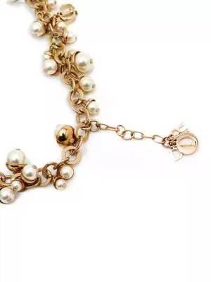 Dior Tone Faux Pearl Cable-link Chain Bracelet