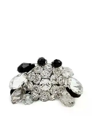 Dior Crystal And Bead Ring - Silver