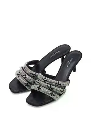 LOUIS VUITTON Monogram Crystal-embellished Suede Sandals