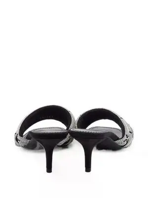 LOUIS VUITTON Monogram Crystal-embellished Suede Sandals