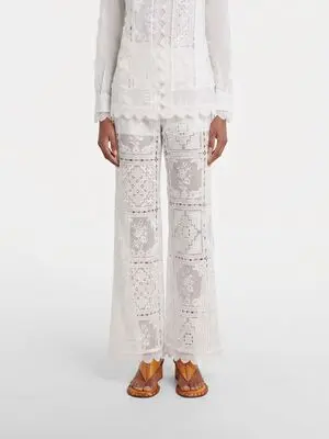 Zimmermann Embroidered Lace Trousers