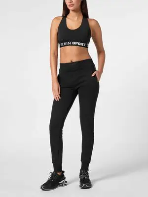 PLEIN SPORT Sports Bra With Logo Band - Black