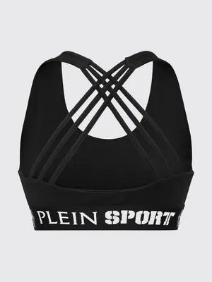 PLEIN SPORT Sports Bra With Logo Band - Black