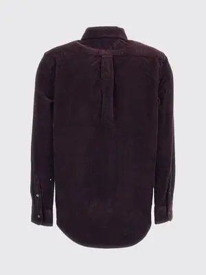 Polo Ralph Lauren Slim Fit Velvet Shirt With Embroidered Pony Logo - Red