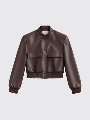 TWINSET Leather Bomber Jacket