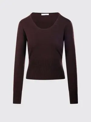 Max Mara Slim Fit Wool And Cashmere Crewneck Sweater With Ribbed Trims - Brown