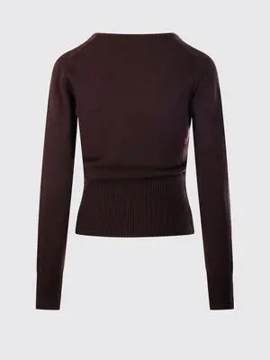 Max Mara Slim Fit Wool And Cashmere Crewneck Sweater With Ribbed Trims - Brown