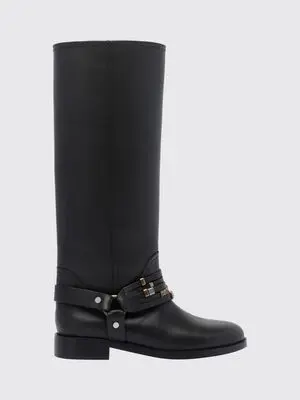 Pinko Tall Buckled Leather Boots - Black