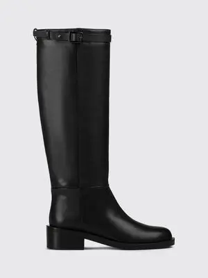 DOUCAL'S Smooth Calfskin Knee-high Boots With Adjustable Straps - Black