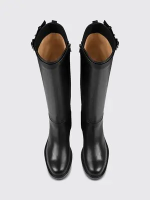 DOUCAL'S Smooth Calfskin Knee-high Boots With Adjustable Straps - Black