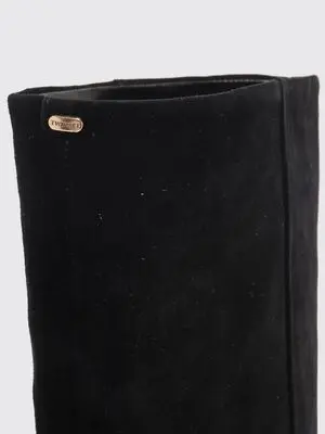 TWINSET Suede Knee-high Stiletto Heel Boots - Black