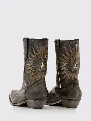 GOLDEN GOOSE Distressed Embroidered Boots