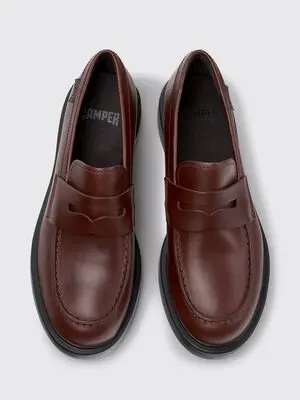 Camper Loafers With Block Heel - Burgundy