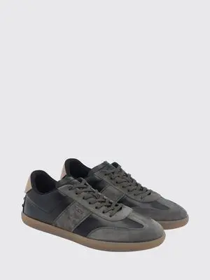 TOD'S Paneled Suede And Leather Trainers - Brown