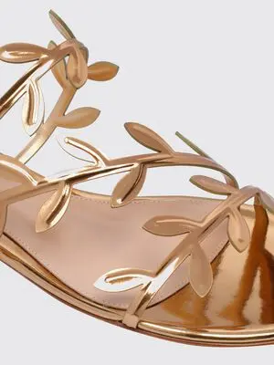 GIANVITO ROSSI Metallic Leaf Embellished Sandals