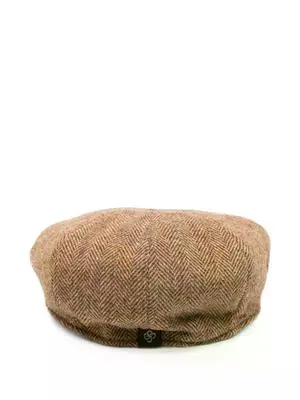 GRAN SASSO Herringbone-pattern Wool Flat Beret
