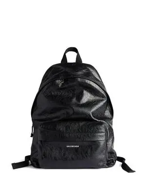 Balenciaga Explorer Leather Backpack - Black