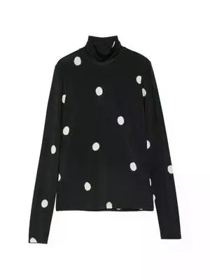 Christian Wijnants Polka-dot High-neck Top - Black