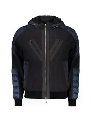 MOORER Padded-panels Hooded Sports Jacket - Blue