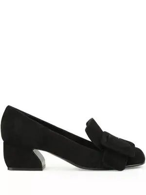 SERGIO ROSSI Buckled Block Heel Pumps