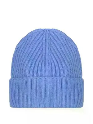 MOORER Ribbed-knit Beanie Hat - Blue