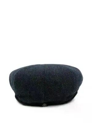 GRAN SASSO Herringbone-pattern Wool Flat Beret