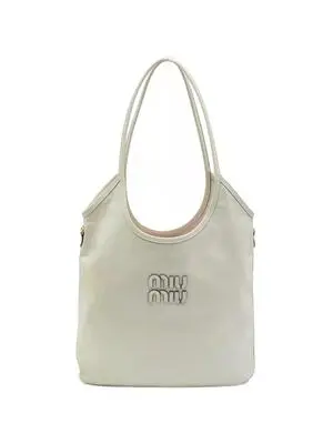 Miu Miu Ivy Leather Tote Bag - White