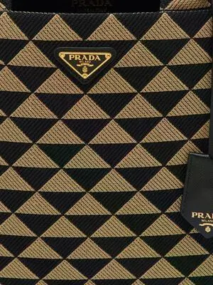 Prada Triangolo Saffiano Leather Tote Bag - Black