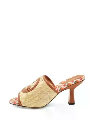 Gucci Interlocking G Raffia Sandals - Neutrals