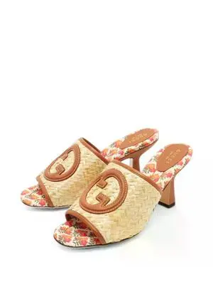 Gucci Interlocking G Raffia Sandals