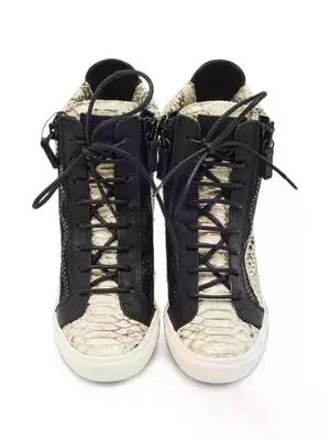 GIUSEPPE ZANOTTI Snakeskin-embossed Wedge Sneakers