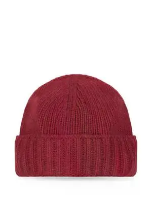 MOORER Ribbed-knit Beanie Hat - Red