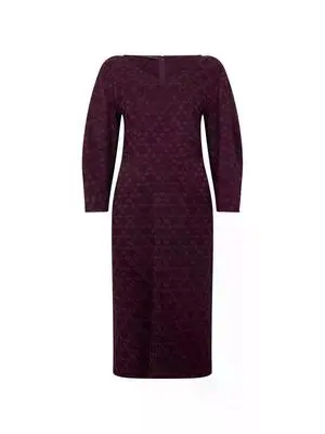 Alberta Ferretti Geometric Pattern Long-sleeve Midi Dress
