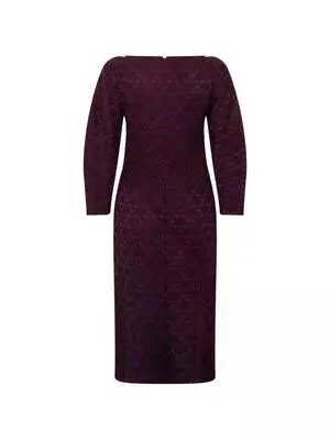 Alberta Ferretti Geometric Pattern Long-sleeve Midi Dress