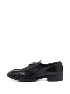 Prada Triangle Logo Plaque Loafers - Black