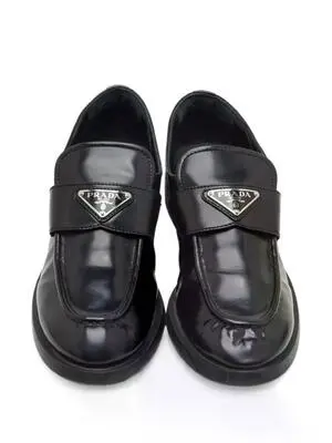 Prada Triangle Logo Plaque Loafers