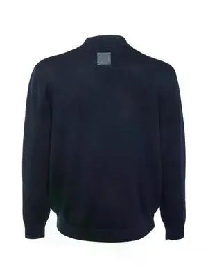 LOUIS VUITTON Leather Trim Knit Jacket