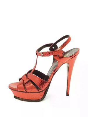 Saint Laurent Tribute Platform Sandals - Red