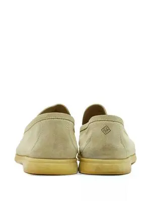 Loro Piana Summer Walk Suede Loafers - Green