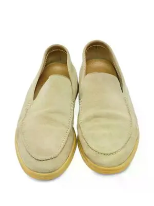 Loro Piana Summer Walk Suede Loafers - Green