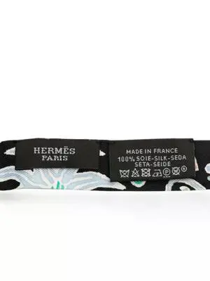 Hermès 2000-2026 Isola Di Primavera Doll Silk Twilly Scarf Scarves - Black