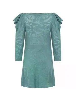 Alberta Ferretti Ruffled-sleeve Virgin Wool Mini Dress