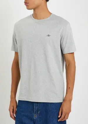 Gant Logo-embroidered Cotton T-shirt