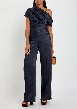 Simkhai Kyra Wide-leg Satin-crepe Trousers